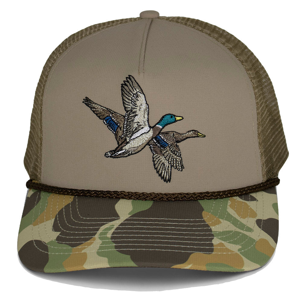 Mallard Drake Pair Old School Camo 5-Panel Trucker – ANGLER'S OUTLET